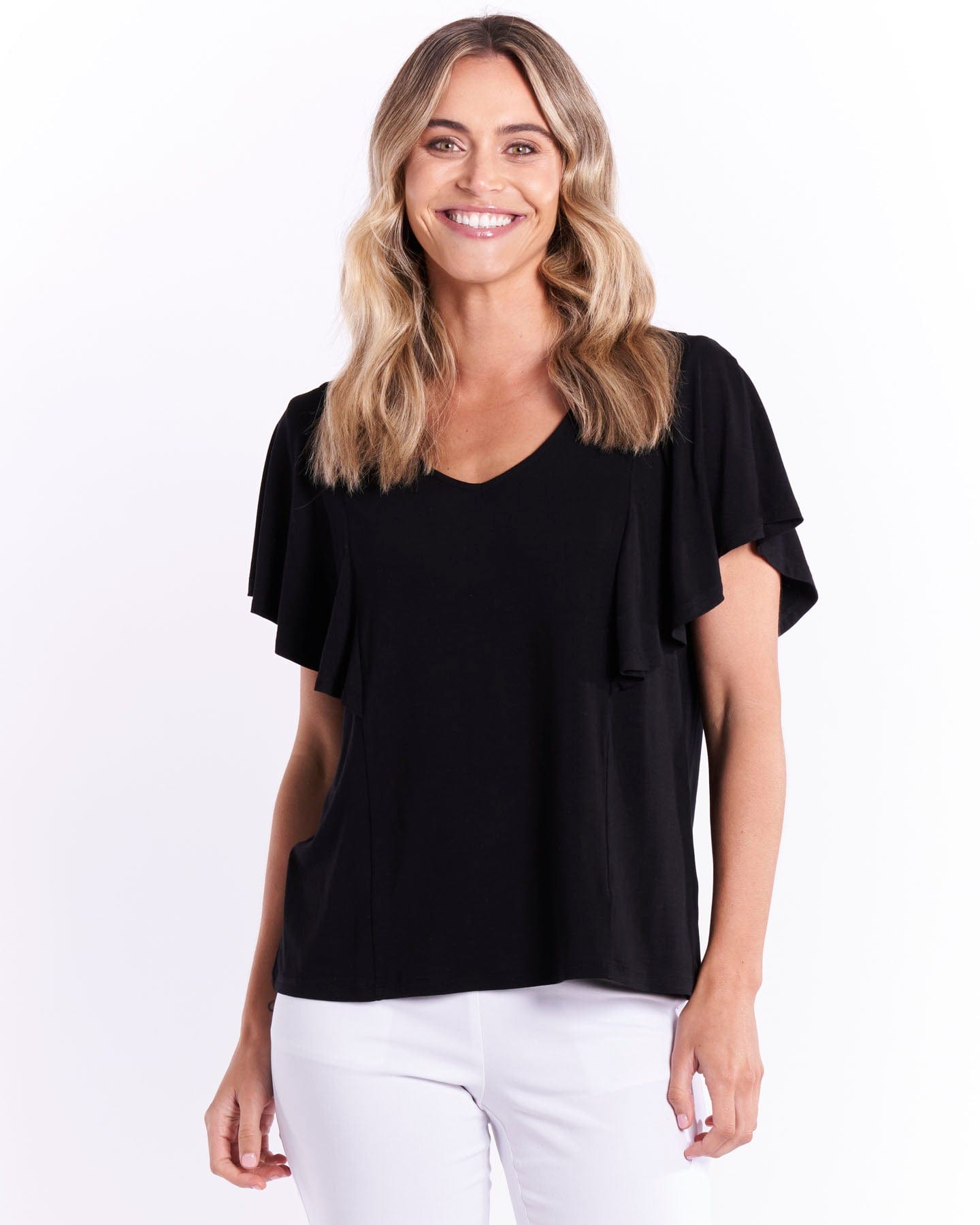 Betty Basics | Florence Frill Tee | Black – Fix Fashion